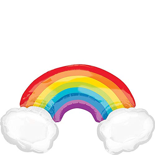 Burton & Burton Rainbow with Clouds Foil/Mylar Balloon, 37"