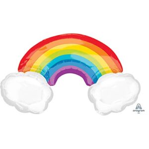 Burton & Burton Rainbow with Clouds Foil/Mylar Balloon, 37"