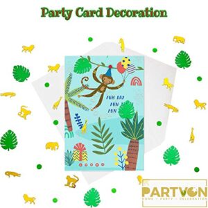 1500PCS Jungle Animal Confetti Safari Theme Table Confetti | Zoo Animal Shape Confetti for Wild One Baby Shower Birthday Party Supplies and Decorations