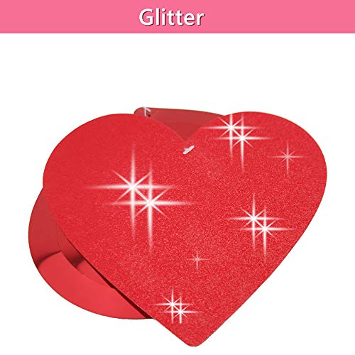 Mocossmy Valentine's Day Heart Hanging Swirl Decorations,32 Pack Glitter Red Love Heart Foil Swirls Ceiling Streamers for Date Engagement Wedding Anniversary Birthday Party Favors Supplies Ornaments