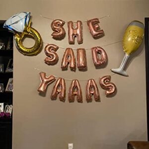 JeVenis She Said Yaaas Banner She Said Yaaas Balloons She Said Yes Balloon for Engagement Party Decor Bridal Shower Balloon Hen Party Balloon Hens Bachelorette Party Decoration