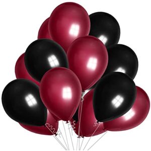 Graduation Decorations 2023 Maroon Grad Burgundy Black Balloons 30Pcs Burgundy Silver Black Balloons 2023 Burgundy Graduation Party Supplies