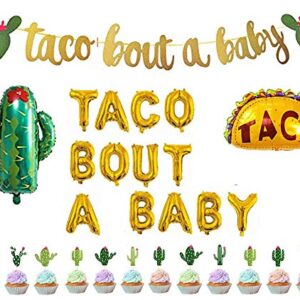 28pcs Taco Bout A Baby Foil Balloons,Fiesta Theme Party Decorations,Baby Shower,Pregnancy Announcement Balloons,Birthday Party Decorations,Theme Gender Reveal Party