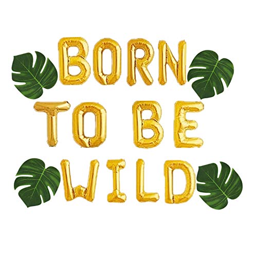 JeVenis Born To Be Wild Balloons Born To Be Wild Birthday Party Decoration Born to be Wild Banner Jungle Baby Shower Safari Baby Shower Decorations