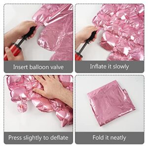 PartyWoo Pink Heart Balloons, 2 pcs 55 Inch Large Heart Balloons, Giant Foil Balloons, Large Mylar Balloons, Heart Balloons for Birthday Decorations, Wedding Decorations, Bridal Shower Decorations