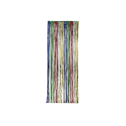 Creative Converting - 141010 Creative Converting Foil Fringe Door Curtain, 3' x 8', Multicolored