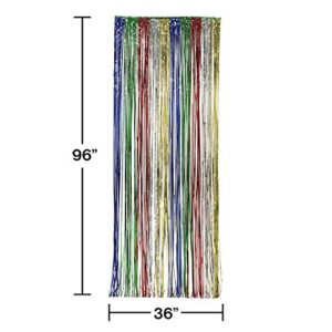 Creative Converting - 141010 Creative Converting Foil Fringe Door Curtain, 3' x 8', Multicolored