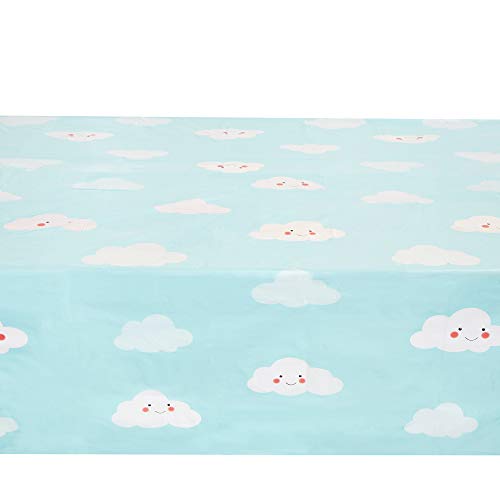 BLUE PANDA Cloud Party Table Covers for Kids Birthday (54 x 108 in, 3 Pack)