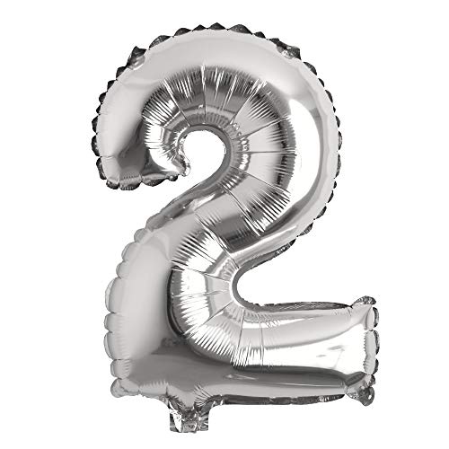 32 inch Letter Balloons Silver Alphabet Number Balloons Foil Mylar Party Wedding Bachelorette Birthday Bridal Shower Graduation Anniversary Celebration Decoration (32 inch 2 Silver)