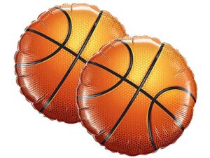 set of 2 basketball jumbo 36″ foil party balloons