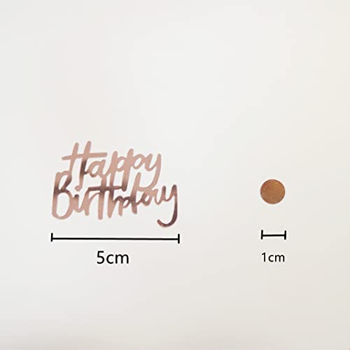 EMAAN Happy Birthday Foil Confetti Rose Gold Birthday Confetti Sequins, Table Sprinkle Dessert Table Decorations Light Up Your Birthday Party (Rose Gold)