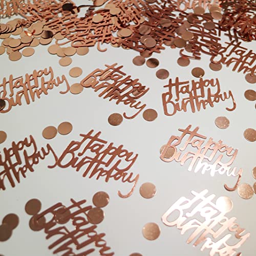 EMAAN Happy Birthday Foil Confetti Rose Gold Birthday Confetti Sequins, Table Sprinkle Dessert Table Decorations Light Up Your Birthday Party (Rose Gold)