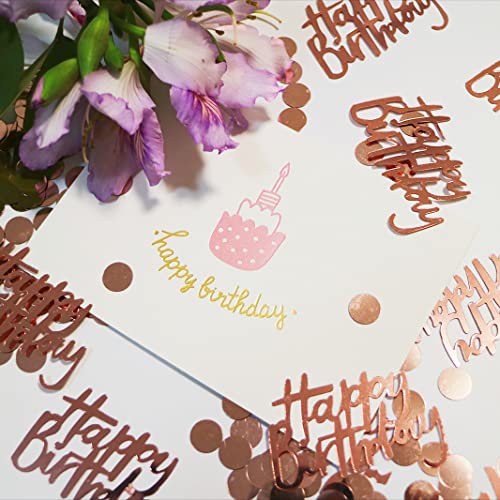 EMAAN Happy Birthday Foil Confetti Rose Gold Birthday Confetti Sequins, Table Sprinkle Dessert Table Decorations Light Up Your Birthday Party (Rose Gold)