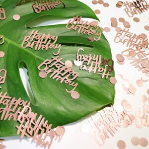 EMAAN Happy Birthday Foil Confetti Rose Gold Birthday Confetti Sequins, Table Sprinkle Dessert Table Decorations Light Up Your Birthday Party (Rose Gold)