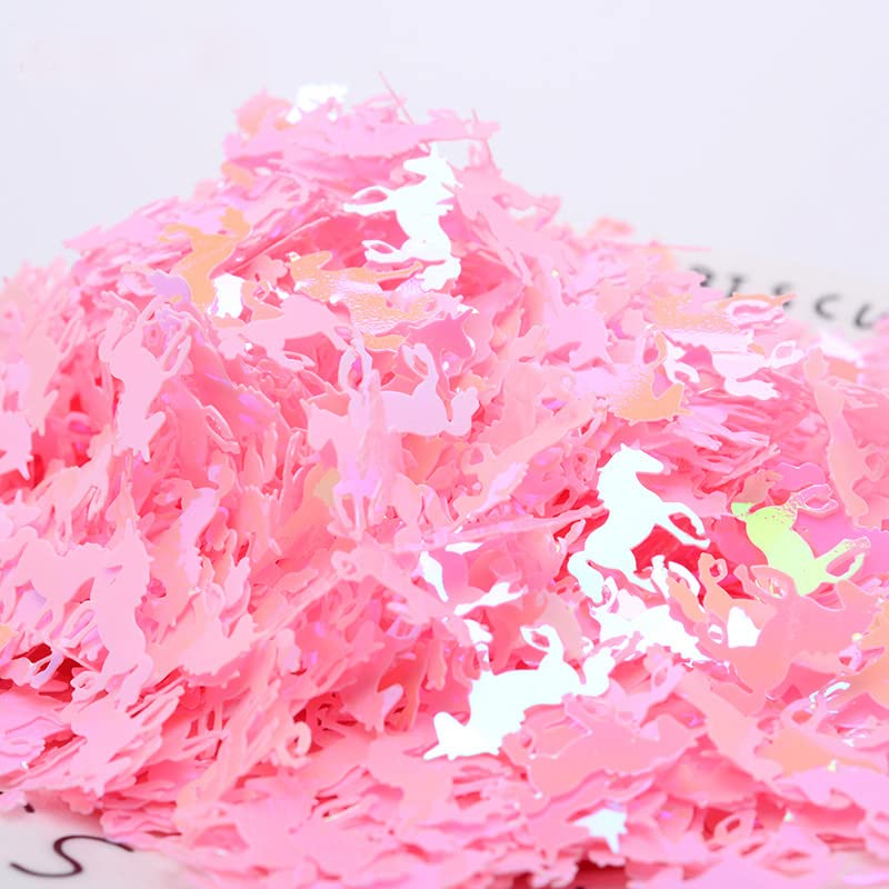 2000 Pieces Unicorn Horn Horse PVC Table Confetti for Wedding Birthday Party Decoration Celebrations Unicorn confetti, 1.9 oz(Pink)