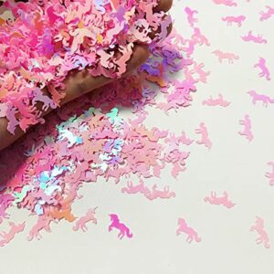 2000 Pieces Unicorn Horn Horse PVC Table Confetti for Wedding Birthday Party Decoration Celebrations Unicorn confetti, 1.9 oz(Pink)