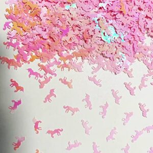 2000 Pieces Unicorn Horn Horse PVC Table Confetti for Wedding Birthday Party Decoration Celebrations Unicorn confetti, 1.9 oz(Pink)