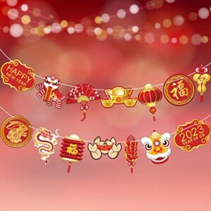 year of rabbits garland 2023 chinese new year flag banner happy new year decoration china party spring chinese new year banners garland (rabbits)