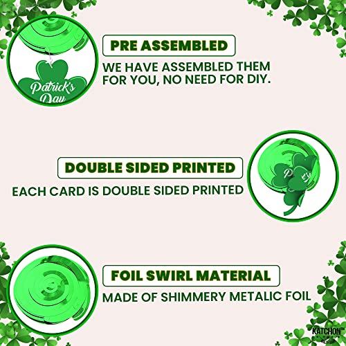 St Patricks Day Hanging Swirls Decorations - 30 Pieces, No DIY | Saint Patricks Day Hanging Decor | St Patricks Day Decorations Classroom, Shamrock Decorations, St Patricks Bulletin Board Decorations