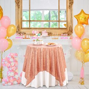 b-cool sparkly tablecloth rose gold sequin tablecloth sparkly glamorous tablecloth wedding party decoration 50×50 inch table cover