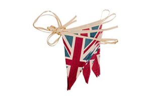 asvp shop vintage british union jack textile flag cloth fabric bunting retro banner uk 16.5 feet long