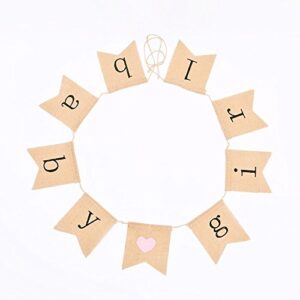 Junxia Baby Girl Burlap Banner - Decorations for Baby Girl