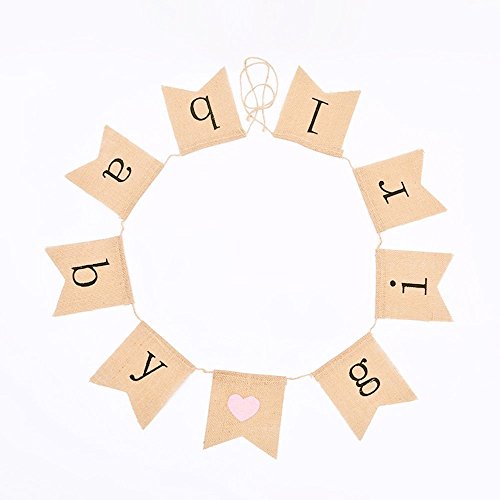 Junxia Baby Girl Burlap Banner - Decorations for Baby Girl