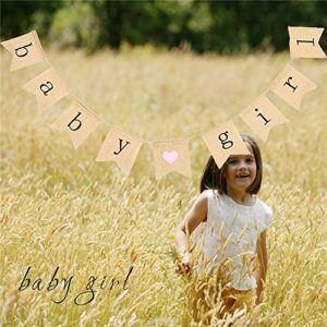 Junxia Baby Girl Burlap Banner - Decorations for Baby Girl