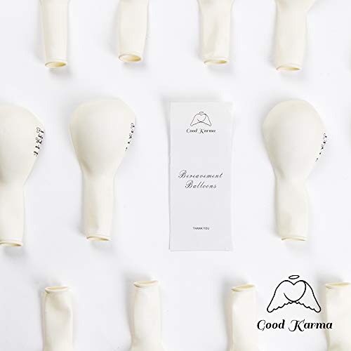 Good Karma Studio | 30 Biodegradable Balloons | Memorial Balloons Pack | White Celebration of Life Balloons