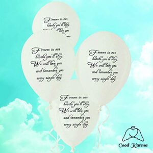 Good Karma Studio | 30 Biodegradable Balloons | Memorial Balloons Pack | White Celebration of Life Balloons