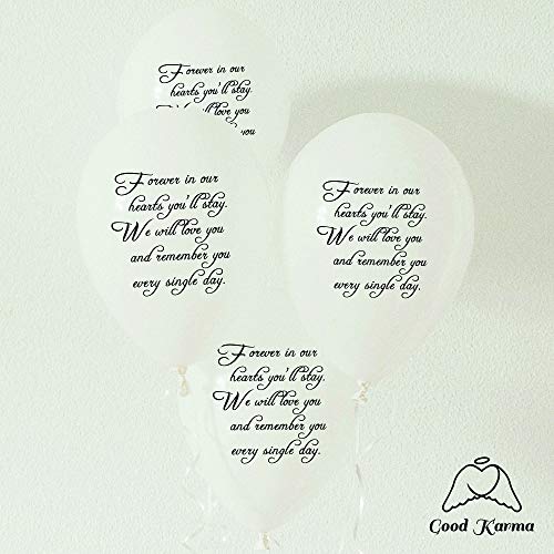 Good Karma Studio | 30 Biodegradable Balloons | Memorial Balloons Pack | White Celebration of Life Balloons