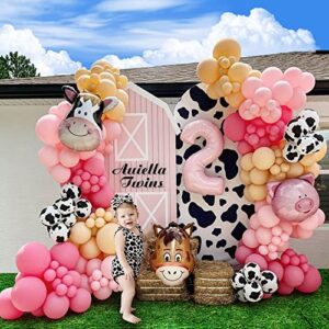 cow balloon garland kit print head farm animals farm animal themed party decoration