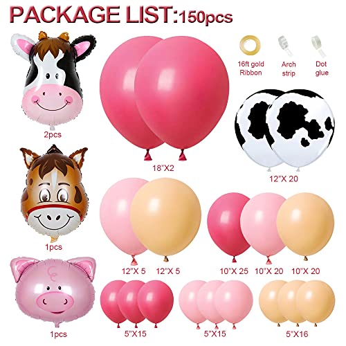 Cow Balloon Garland Kit Print Head Farm Animals Farm Animal Themed Party Decoration