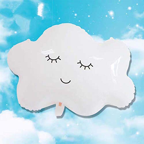 Creaides 3pcs White Cloud Balloons 30 Inch Mylar Foil Cloud Balloons for Baby Shower Birthday Wedding Party Supplies