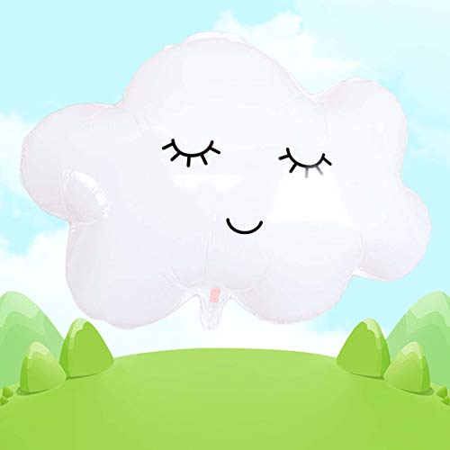 Creaides 3pcs White Cloud Balloons 30 Inch Mylar Foil Cloud Balloons for Baby Shower Birthday Wedding Party Supplies