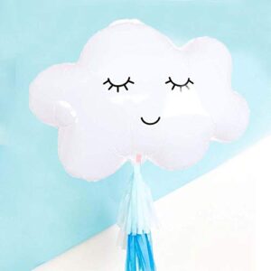 Creaides 3pcs White Cloud Balloons 30 Inch Mylar Foil Cloud Balloons for Baby Shower Birthday Wedding Party Supplies