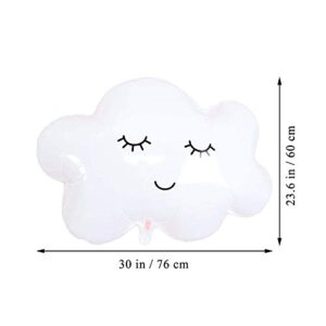 Creaides 3pcs White Cloud Balloons 30 Inch Mylar Foil Cloud Balloons for Baby Shower Birthday Wedding Party Supplies