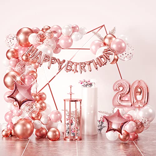 180Pcs Rose Gold Balloon Arch Kit， Rose Gold Balloon Decoration Set for Wedding Baby Shower Birthday Bachelorette Holiday Anniversary Graduation Party Decorations Supplies for Girls and Women