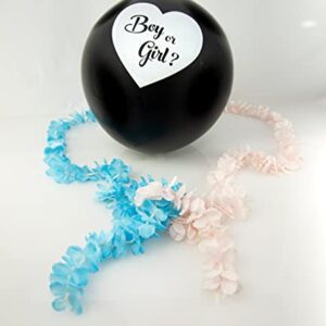 Gender Reveal Balloon- Hanging Balloon - Saves Money - No Helium Needed - Jumbo Boy or Girl Balloons - Pink and Blue Confetti Balloon- Flower Balloon Tail Garland - Gender Reveal Decorations