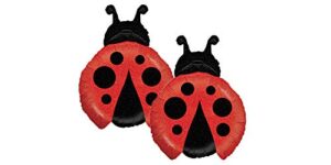 set of 2 little ladybug 27″ foil party balloons