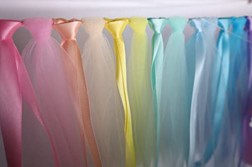 Pastel Rainbow Highchair Banner for Baby - Party Theme Pull Flag, High Chair Fabric Garland, 1st First Birthday Banner, Photo Props, Handmade