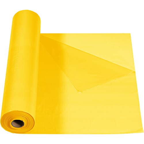 Creative Converting Touch of Color 250' Folded Plastic Banquet Roll, School Bus Yellow , 40" x 250' -