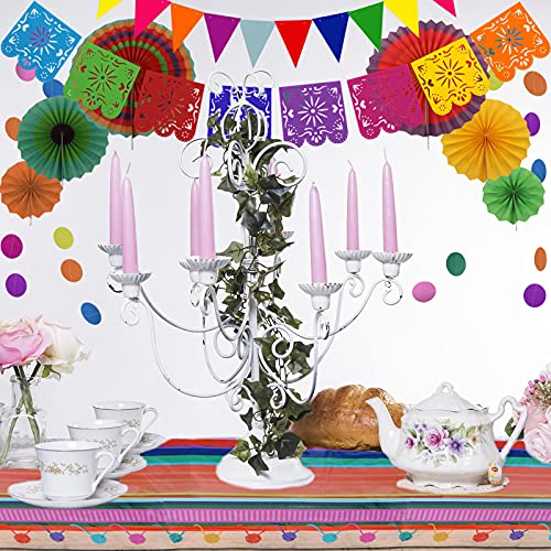 ZERODECO Fiesta Party Decorations Set - Mexican Banners and Table cover, Fiesta Paper Fan and Pompoms, Garlands String and Pennant for Birthday Mexican Cinco De Mayo Coco Themed Party Supplies