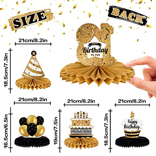 LINGTEER Happy 13th Birthday Table Honeycomb Centerpieces Cheers to 13th Birthday Thirteen Years Old Party Table Decorations Gift Sign.