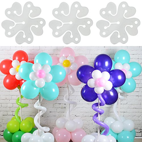 baotongle 50 pcs Portable Flower Shape Balloon Clips Holder for Wedding Event Decorations Birthday Party Supplies