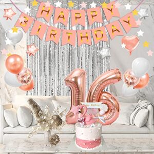 Sweet 16th Birthday Decorations for Girls 16 Birthday Decorations for Girls 16 Balloon Numbers 16th Birthday Party Decorations