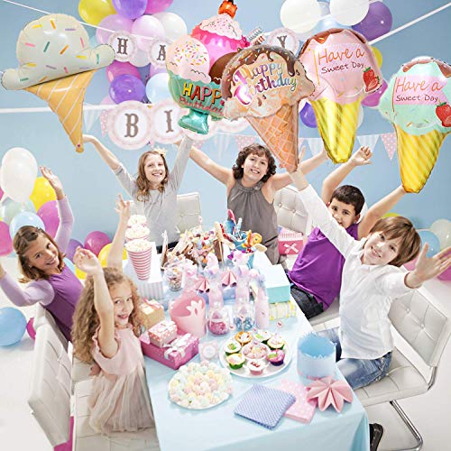 5PCS Kawaii Ice Cream Balloons Party Supplies Decorations Food Summer Birthday Baby Shower Themed Party Favor