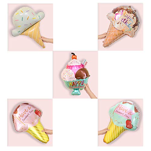 5PCS Kawaii Ice Cream Balloons Party Supplies Decorations Food Summer Birthday Baby Shower Themed Party Favor