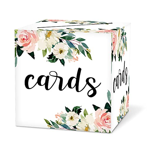 Flowers Card Box for Wedding, Birthday, Baby or Bridal Shower, Engagement,Graduation,Retirements, Anniversaries, Party Favor, Decorations Or Money Box -  1 PC (009 HUA)