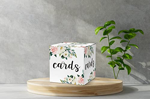 Flowers Card Box for Wedding, Birthday, Baby or Bridal Shower, Engagement,Graduation,Retirements, Anniversaries, Party Favor, Decorations Or Money Box -  1 PC (009 HUA)